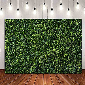 HQM 3D Green Leaves Nature Spring Theme Photo Background 8x6ft Fabric Wedding Birthday Party Newborn Baby Shower Photography Backdrops Zoo Decor Banner Dessert Cake Table Decor Booth