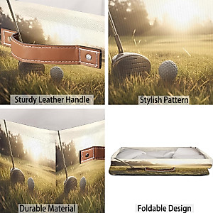 Piolysio Play Golf Storage Bins Foldable Storage Cubes with Handles Storage Basket for Closet Bedroom Living Room