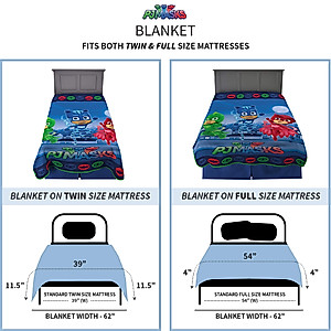 Franco Kids Bedding Super Soft Micro Raschel Blanket, 62 in x 90 in, PJ Masks