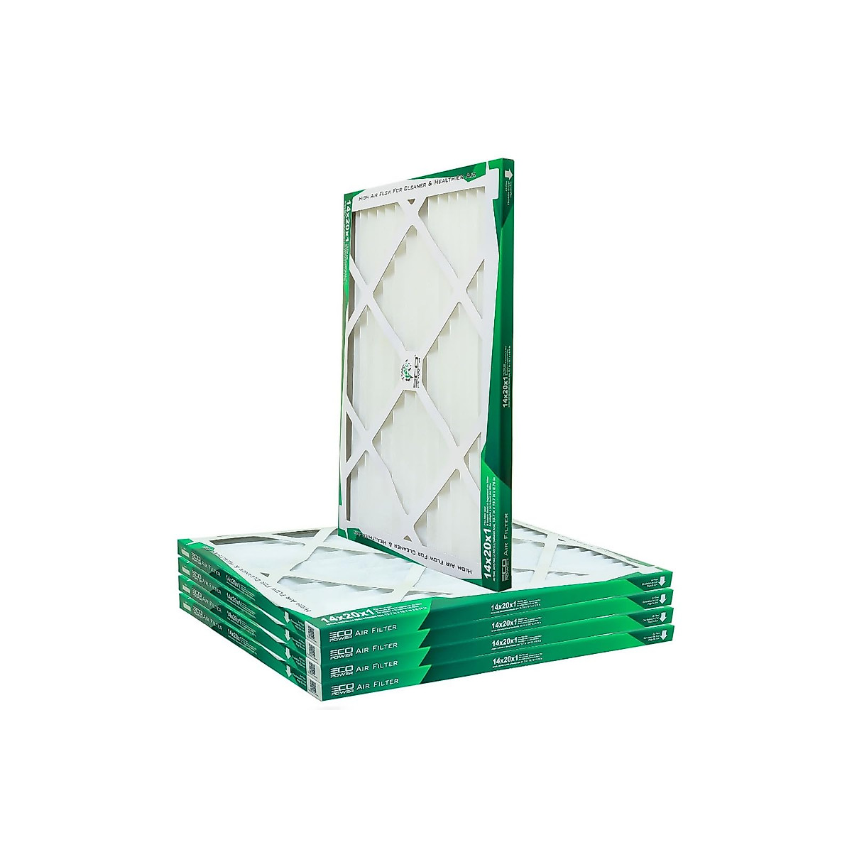 ECO POWER 14x20x1 Air Filter MERV 10, Pleated HVAC AC Furnace Air Filters Replacement (Actual Size: 13.6 x 19.6 x 0.75 Inches), SB3336