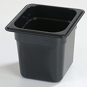 Carlisle FoodService Products 3068503 Plastic Food Pan, 1/6 Size, 6 Inches Deep, Black