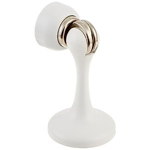 SOSS Zinc Magnetic Door Stop with Hidden Screw Mounts, White Exterior Finish, MDHBWH-HS, 7 x 1 inches