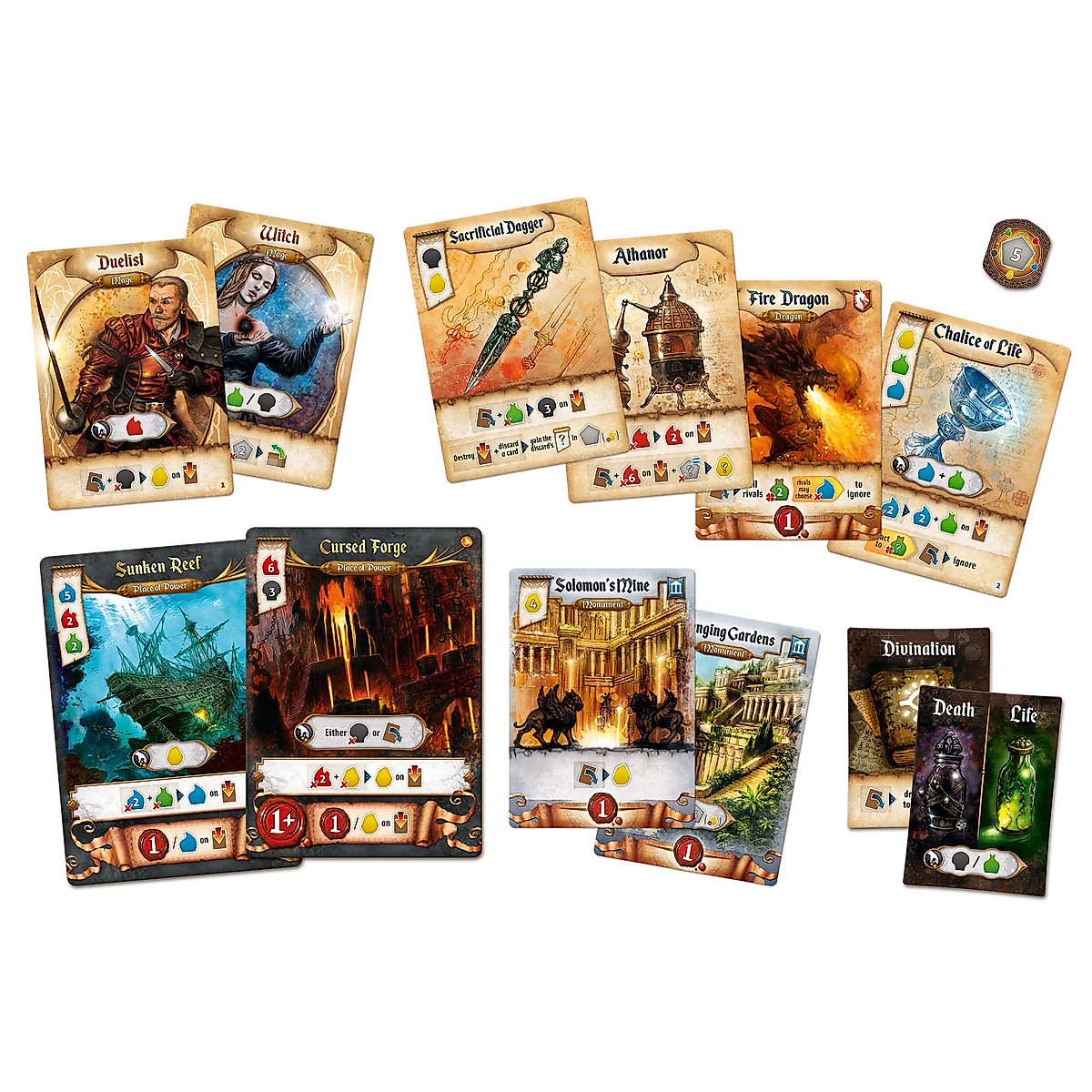 Res Arcana Board Game - The Enchanting World of Mages and Magic! Fantasy Adventure Game, Strategy Game for Kids & Adults, Ages 14+, 2-4 Players, 30-60 Min Playtime, Made by Sand Castle Games