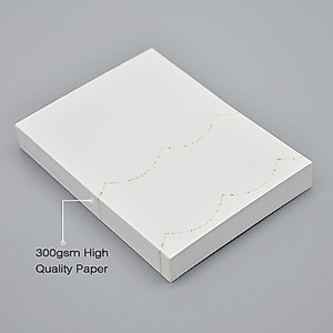 AZAZA 50 Pcs Place Cards with Gold Foil - Table Tent Cards Seating Place Cards for Weddings Banquets Dinner Parties 2.5" x 3.75" (Elegance - Gold)