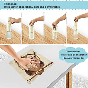 ALAZA Dish Towels Kitchen Cleaning Cloths Cute Owl Dish Cloths Super Absorbent Kitchen Towels Lint Free Bar Tea Soft Towel Kitchen Accessories Set of 6,11"x11"