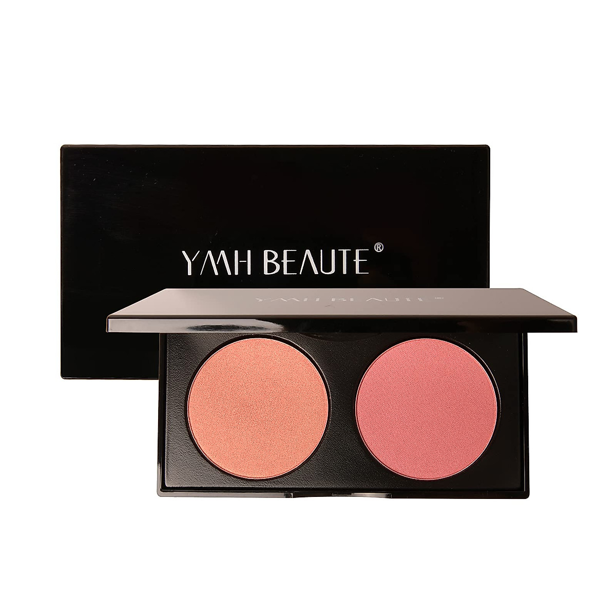 YMH BEAUTE Blush Highlighter Duo Palette, High Pigment Long Lasting Face Peach Blush Makeup Palette