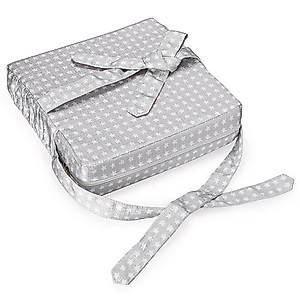 Sumnacon Chair Increasing Cushion - Baby Toddler Kids Infant Portable Dismountable Highchair Booster Cushion Washable Thick Chair Seat Cloth Strap (Grey Star)