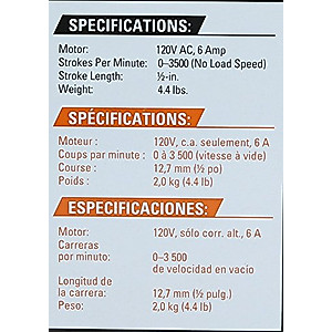 Ridgid R3031 Fuego Corded 3,500 SPM 6 Amp Compact One-Handed Reciprocating Saw (Bare Tool Only) - (Renewed)