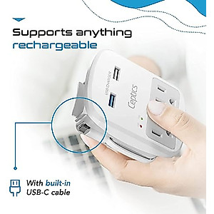 Ceptics Safest Travel Adapter Kit, Dual USB for iPhone, Chargers, Cell Phones, Laptop Perfect for Travelers - 3.6A with Qc. 3.0 Charge Faster