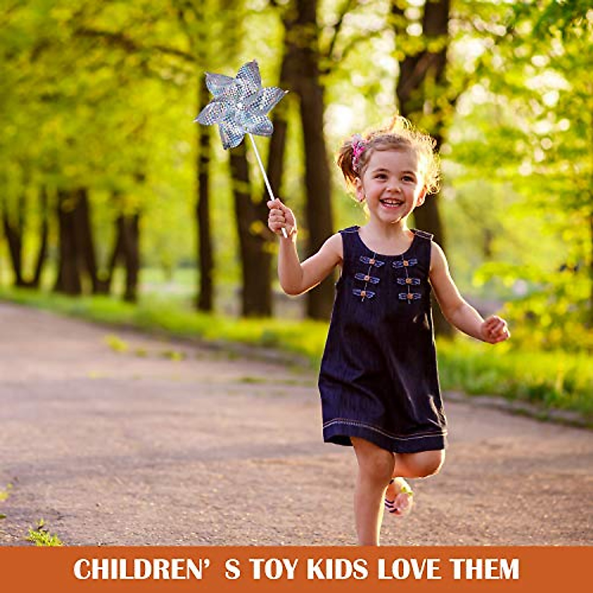 JFDWOPHT Reflective Pinwheels, High-Efficiency Reflective Material, Keep Birds Away from Garden - 10 Pack (Pinwheel)