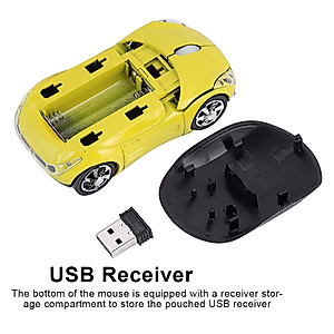 Zerone 2.4GHz Mouse, Portable Optical Mouse 1600DPI for/Android/ME/Windows PC/Tablet Gaming Office (Yellow)