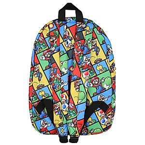 Bioworld Super Mario Backpack Multi Character Video Game School Laptop Travel Backpack