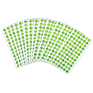 1440 Pcs St. Patrick's Day Stickers Green Shamrock Stickers Self-Adhesive Clover Stickers Teacher Reward Stickers Irish Decorations Stickers for Card Gift Envelope St Patricks Day Party Accessories