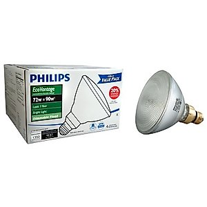 PHILIPS 428805 Halogen PAR38 90 Watt Equivalent Dimmable Flood Standard Base Light Bulb, 4-Pack