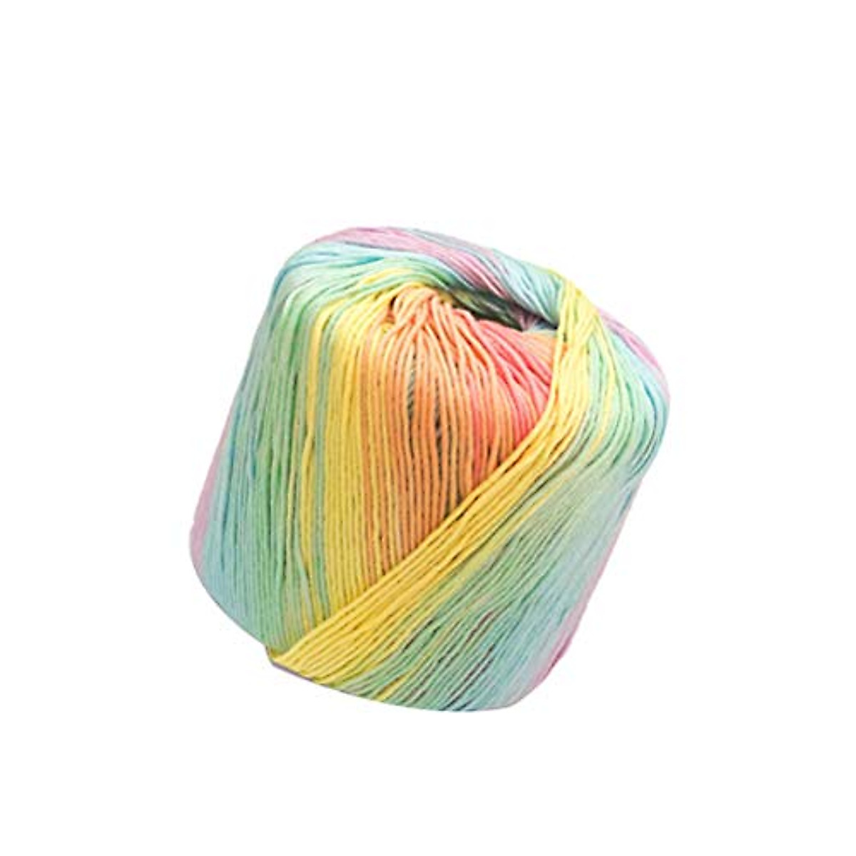 EXCEART Rainbow Yarn 1 Roll 133M Color Rainbow Yarn Segment Dyed Gradient Cotton Yarn for Hand Knitting Crocheting (Light Rainbow) Yarn Bulk