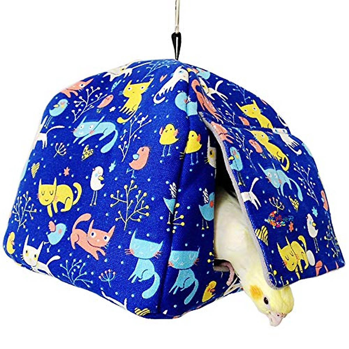 Bird Tent Plush Hammock Parrot Warm Hanging Nest for Cage，Bird Hideaway Hut Swing House Bed，Small Animals Habitat Winter Snuggle Sleeping Cave for Hamster Rat Parakeets Conure Cockatiel Lovebird