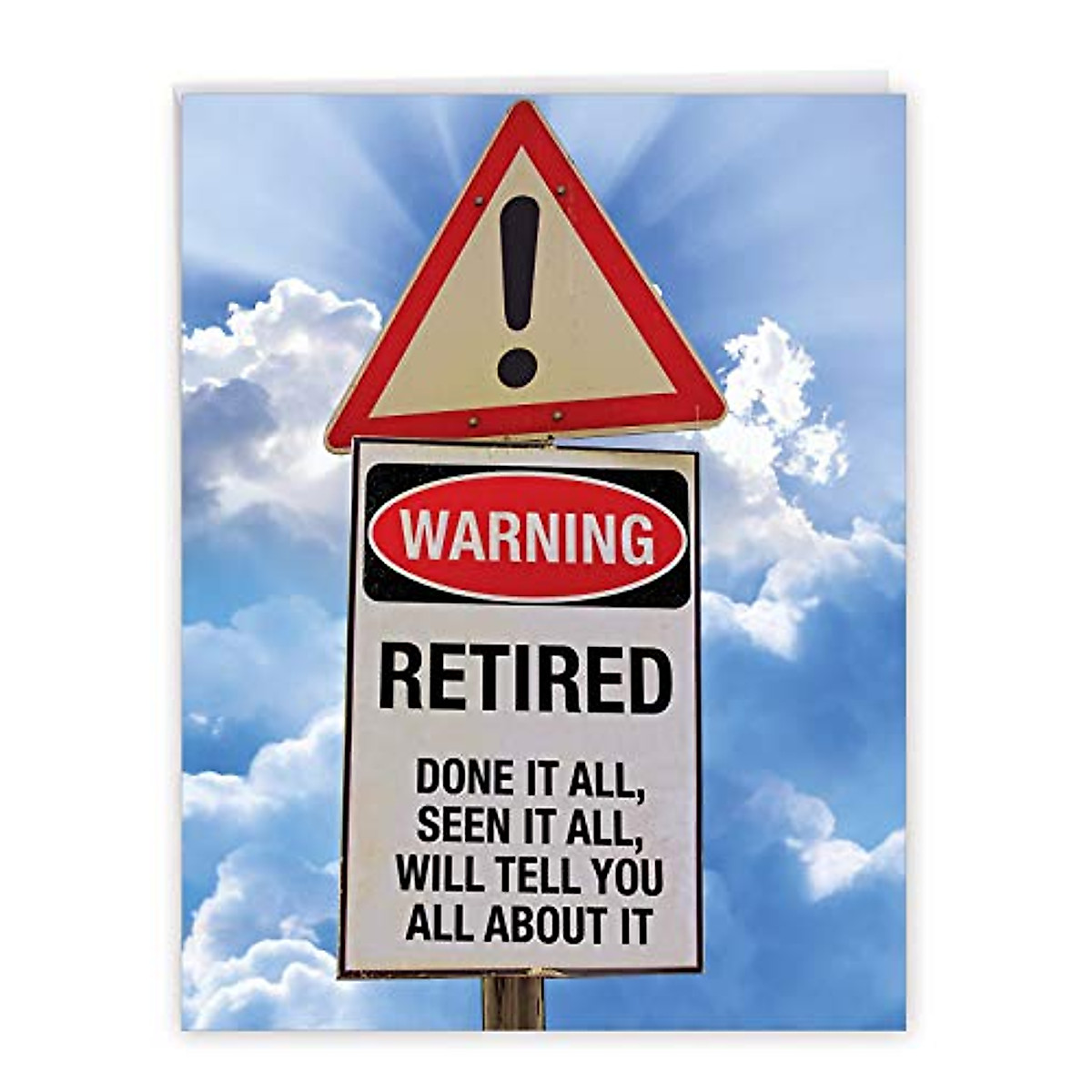 NobleWorks, Retired Warning Sign - Big Funny Group Retirement Card (8.5 x 11 Inch) J3221RTG-US