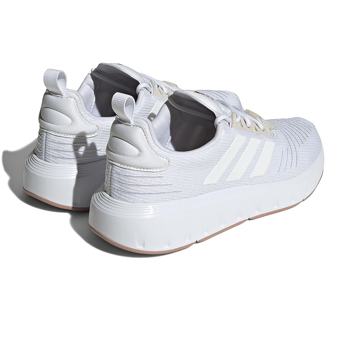 adidas womens Swift Run23 White/White/Gold Metallic 7.5