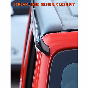 Savadicar Upgraded Version Rain Gutter Extensions, Roof Hard-Top ABS Rain Groove Diverter, Rainwater Deflector Compatible with 2007-2018 Jeep Wrangler JK JKU, Exterior Accessories, Black, 2 PCs