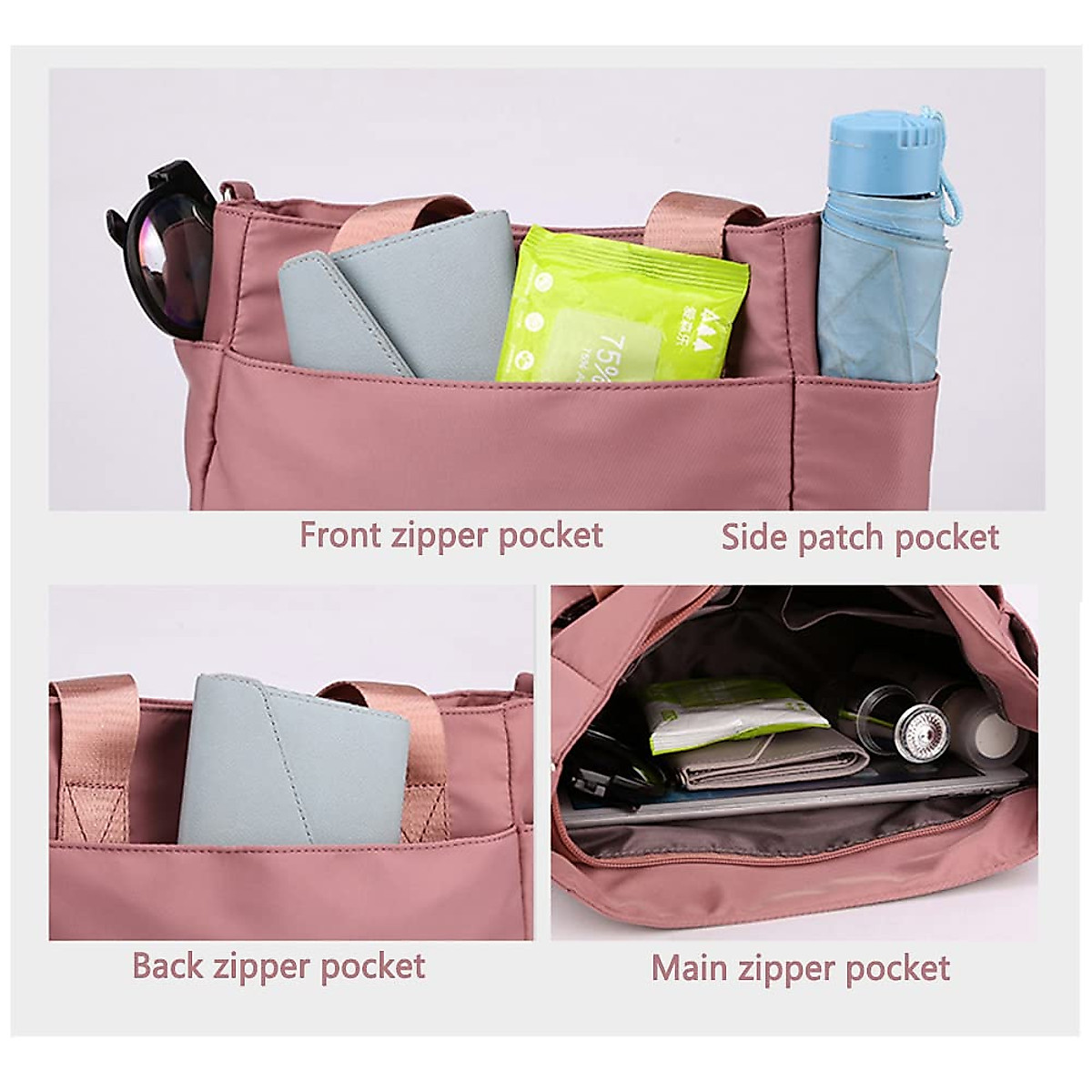 Small Nylon Cross Body Bag Purses for Women Tote Satchel Waterproof Crossbody Handbag Cute Purple Purse with Zipper Pocket Travel Messenger Women's Over the Shoulder Bag Ladies Casual Hand Bags Trendy