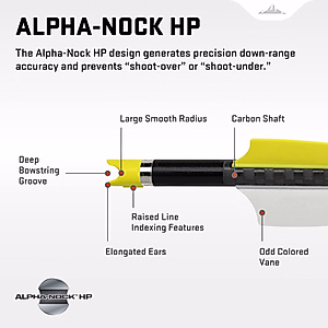 Wicked Ridge by TenPoint Match 400 - Pack of Six 20” Carbon Crossbow Arrows - 400-Grains, 0.004” Straightness - with Alpha-Nock HP