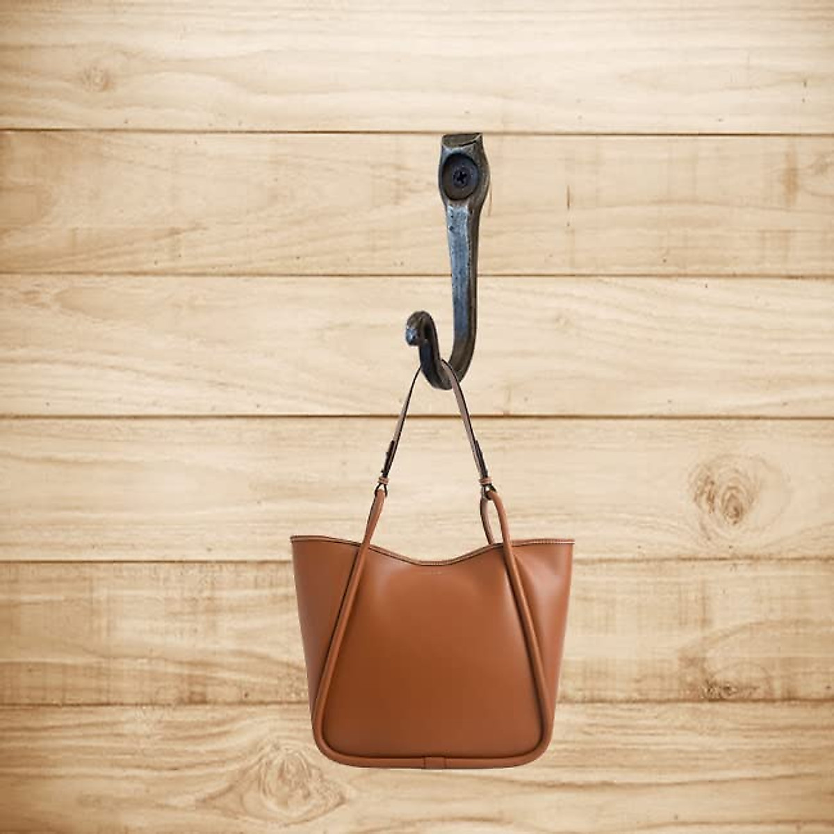 Hand Forged Wall Mounted Metal Hooks Wrought Iron Blacksmith Vintage Hooks Handmade Wall Mounted Hooks Rustic Hooks for Office and Home Classic Look Black Antique Finish Wall Hooks by Living Ideas