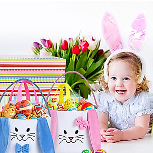 Easter Basket for Kids Easter Bunny Bag Easter Decorations (Blue Dinosaur)