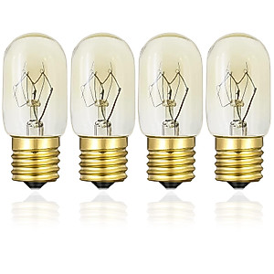 MEQIQTEK Whirlpool Microwave Light Bulb 40Watt - Microwave Light Bulbs Under Hood - E17 Intermediate Base Replacement Bulbs for Over Stove Appliance Refrigerator - 40W Dimmable Warmwhite Pack of 4