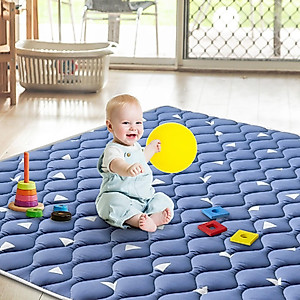 Premium Baby Play Mat 79" X 63", Thicken Foam One-Piece Crawling Mat, Extra Large Non-Slip Cushioned Activity Playmats for Babies, Toddlers, Infants, Play & Tummy Time