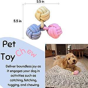 PE-TEL CREATIVITY Dog Rope Toy | Dental Cotton Rope Ball Chew for Puppies/Small/Medium Dogs - Twisted Fun with Colorful Teething Play | Energize Your Dog to Keep Them Busy | Long Lasting