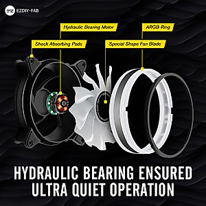 EZDIY-FAB Moonlight 120mm RGB PWM Case Fan with RGB PWM Fan Hub,5V Motherboard Sync,ARGB Computer Fan,Multiple Light Modes-5 Pack