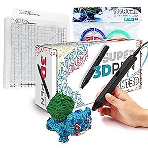 MYNT3D Super 3D Pen + 10 Color PLA Filament + DesignPad Mat Kit
