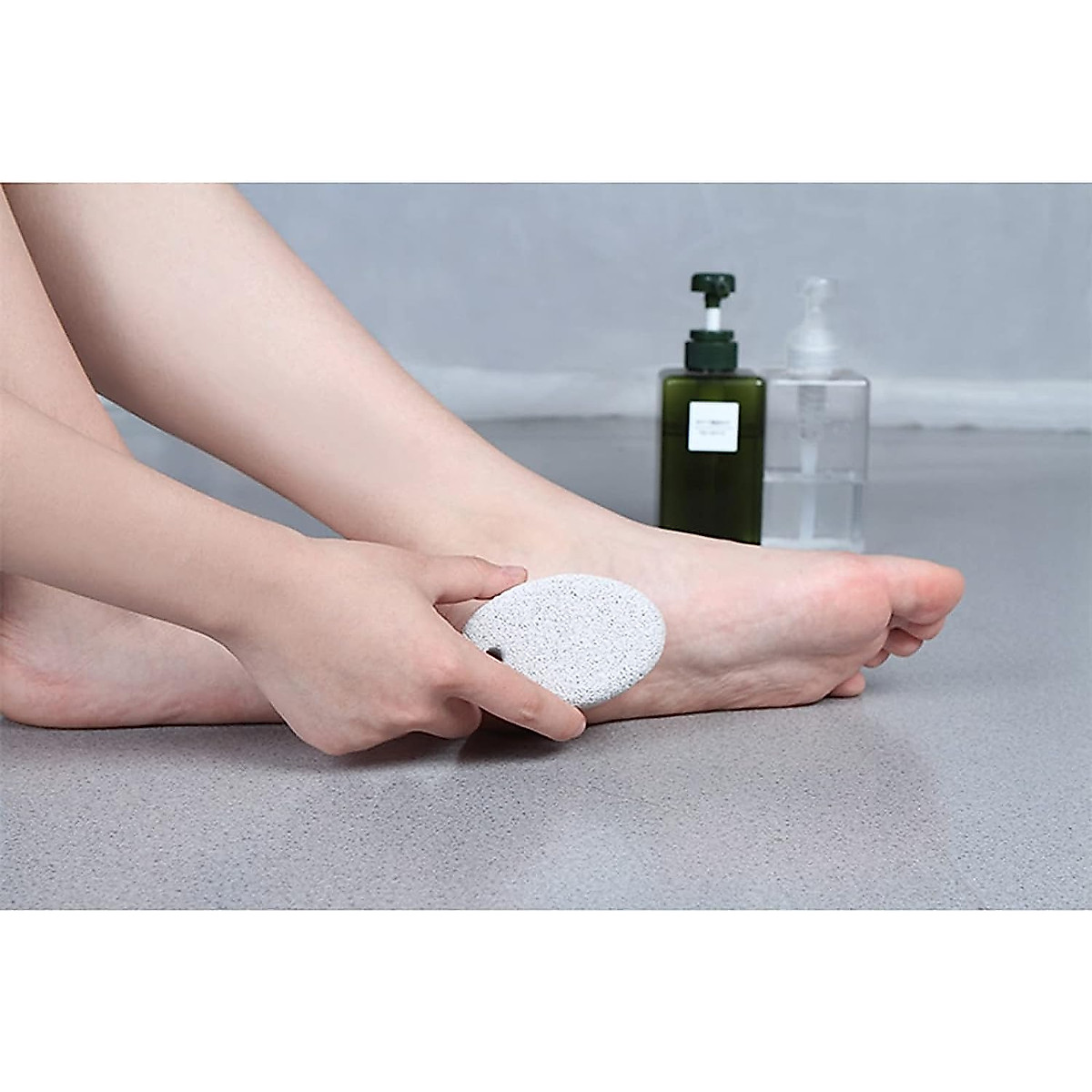 Natural Pumice Stone for Feet - 2 Pack of Foot Pumice Stones for Callus Remover, Exfoliating and Cleaning - Pedicure Tool with Handle and Rope for Hanging in Shower