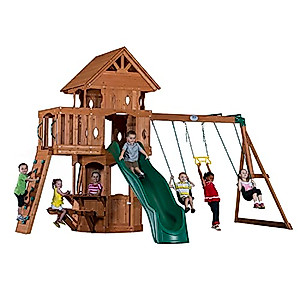 Backyard Discovery Woodland All Cedar Wood Playset Swing Set