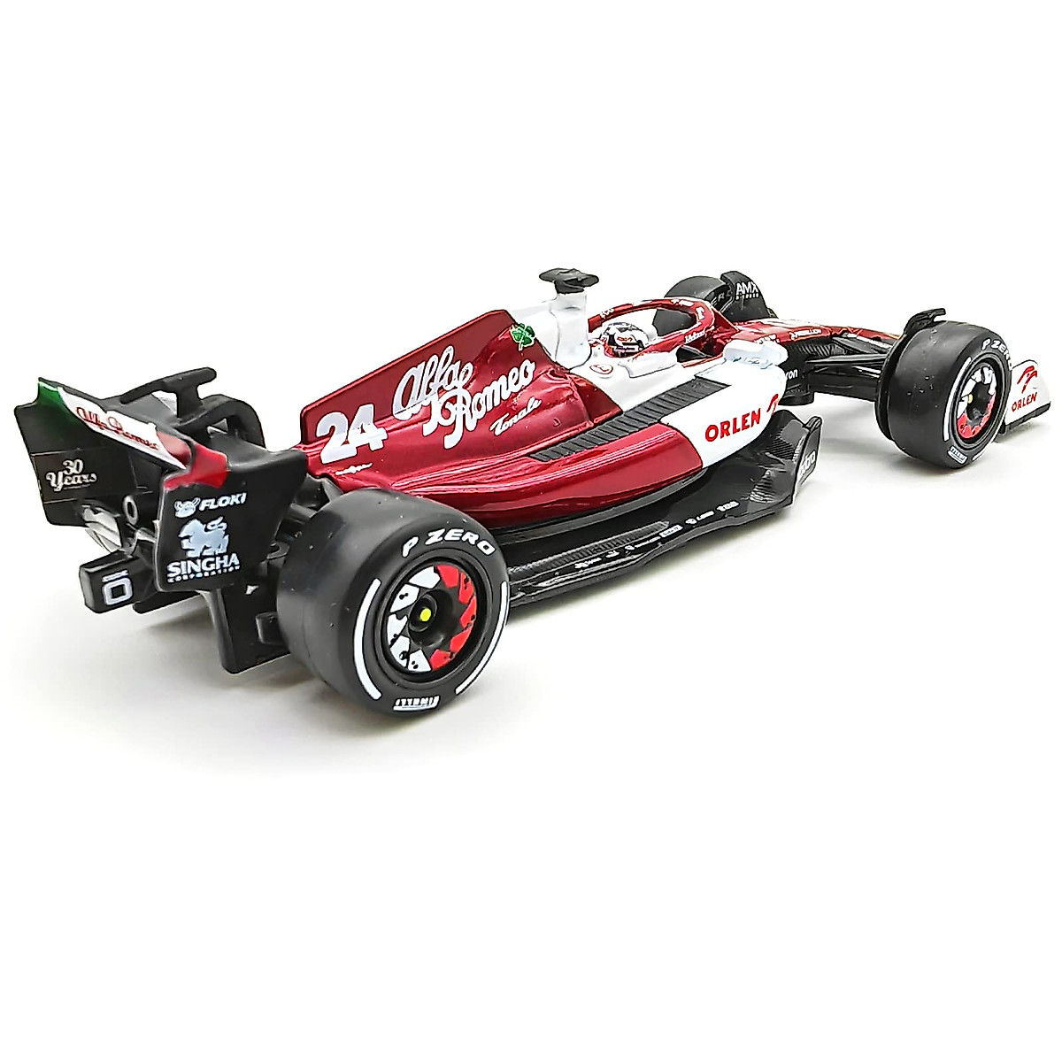 IYASFPFP Bburago 1:43 2022 Alfa Romeo F1 Racing Team C42 #24 Guanyu Zhou #77 Valtteri Bottas Alloy Car Diecast Car Model Toy Collection (2022 C42 NO.24 w/ Acrylic Box)