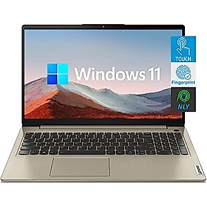 Lenovo Touchscreen 15.6" IdeaPad Laptop with Fingerprint Reader (Latest Model), Full HD Display, Intel Core i3-1115G4, 12GB RAM, 256GB SSD, USB Type-C, NLY MP, Windows 11