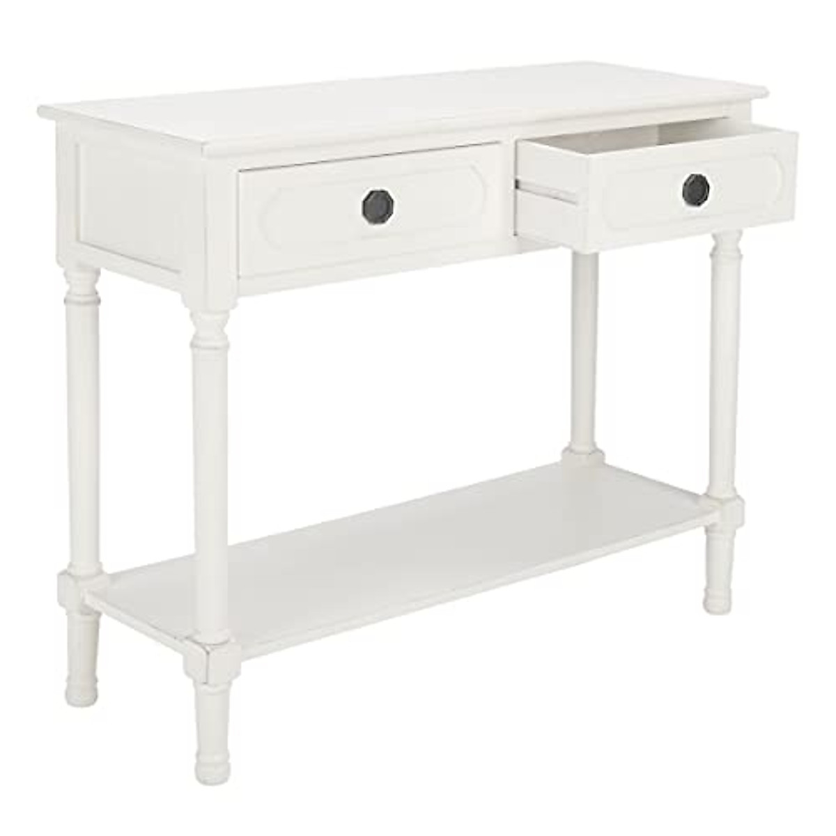 Safavieh Home Collection Allura Distressed White 2-Drawer Bottom Shelf Console Table