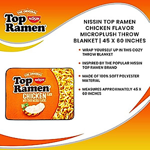 POPCULT The Original Nissin Top Ramen Chicken Flavor Microplush Throw Blanket