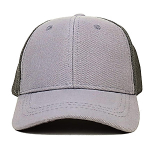 Trendy Apparel Shop Infant Size Structured Adjustable Trucker Mesh Baseball Cap - Light Grey