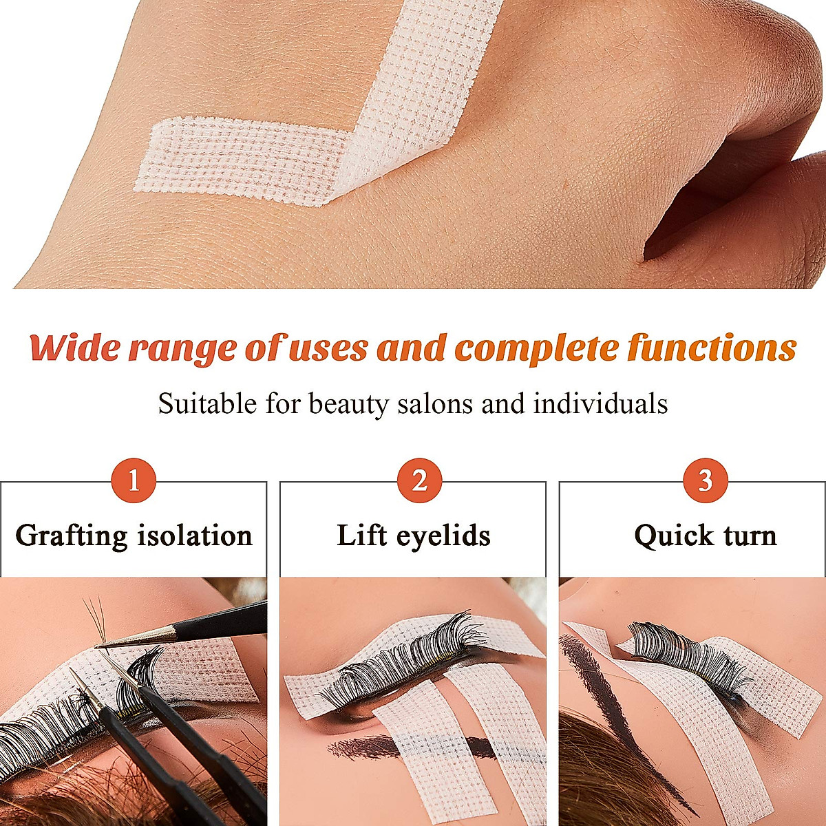 10 Rolls Eyelash Extension Tape Fabric Eyelash Tape Breathable Eyelash Grafting Tape False Eyelash Adhesive Non-woven Tape DIY Sticker for Eyelash Extension, 0.5 Inch, Pink, 10 Yards