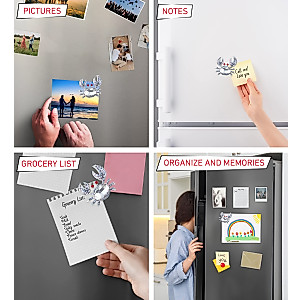 COTA Global Crab Sparkling Refrigerator Magnet - Silver & Red Sparkling Rhinestones Crystals, Cute Sparkly Ocean Life Animal Magnet for Kitchen Door Fridge, Cool Home & Office Novelty Decor - 3 Inch