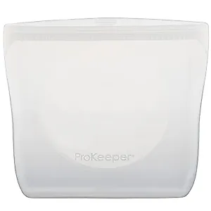 Progressive International ProKeeper Large, 3 Cup Reusable, 100% Silicone Sandwich Bag, Clear