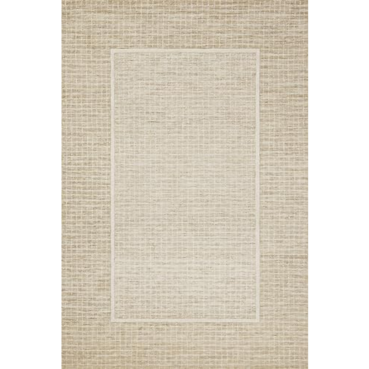 Loloi Chris Loves Julia x Briggs Collection, Wheat & Ivory, 7'-9" x 9'-9" Area Rug – Minimal Gritted Design Area Rugs for Living Room Bedroom Entryway & Hallway No Shed High Traffic Home Decor Rug