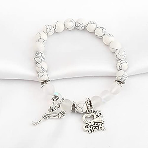 FUSTMW Cheer Charm Bracelet Cheerleading Gifts You Are Braver Than You Believe Bangle Bracelet Cheer Jewelry for Cheerleaders Cheer Coaches or Team (White)