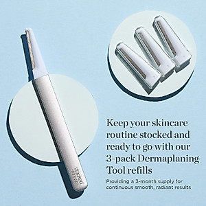 StackedSkincare | Replacement Dermaplaning Blades for Smooth, Radiant, Glowing Skin, Exfoliating Face Blades for Dermaplaning, No Brush or Scrub Needed, 3 Pack