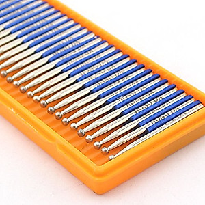 JINGLING Diamond Grinding Bits 3mm Spherical Head Burrs w Shank 2.35mm Pack of 30Pcs