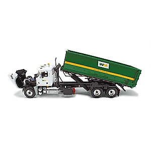 First Gear Mack Granite Garbage Truck Waste Management White and Green with Tub-Style Roll-Off Container 1/34 Diecast Model FG10-4050D
