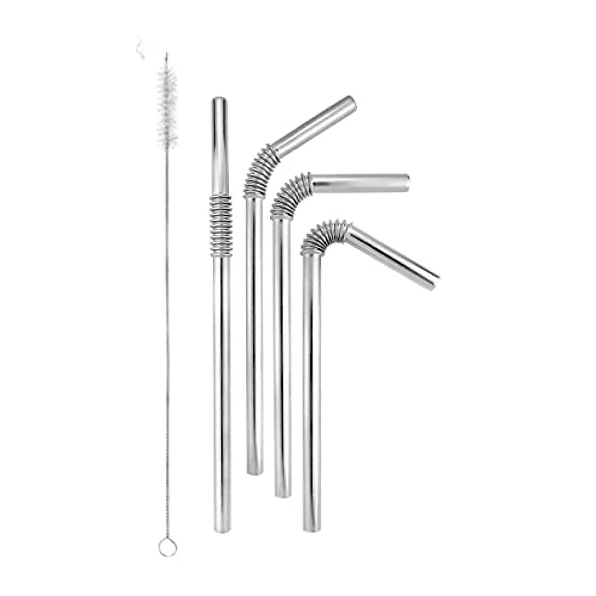 Bendable Straw | The Only Flexible Stainless Steel Straw | Patented & Hygienic Certified | Metal Straw | Reusable | Drinking Straws | 5 pcs Set (silvery)