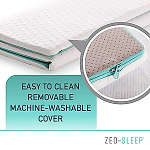 ZEO-SLEEP 1.5-inch Mattress Topper - Queen Size Memory Foam Mattress Topper - Balanced Support Mattress Topper for Back Discomfort 75 x 38 x 1.5 inches