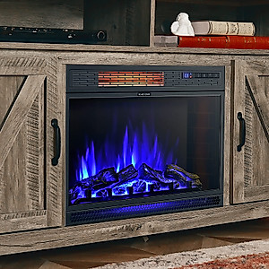 ORALNER Electric Fireplace Insert 25 Inch, Recessed Fireplace Heater with Adjustable Brightness, Remote Control & 6H Timer, Overheating Protection, 900W/1350W Fireplace Insert for TV Stand, Black